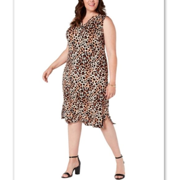 NY Collection | Dresses | Nwt Ny Collection Animal Print Dress Plus 2xp ...